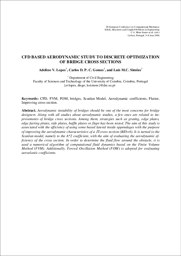 (PDF) CFD Based Aerodynamic Study to Discrete Optimization of Bridge Cross Sections