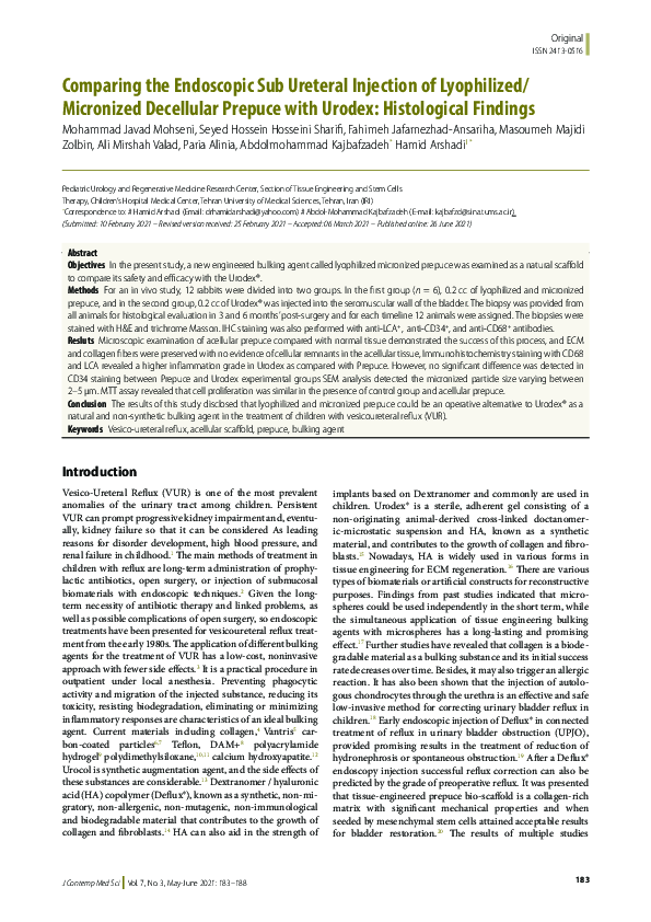 (PDF) Comparing the Endoscopic Sub Ureteral Injection of Lyophilized ...