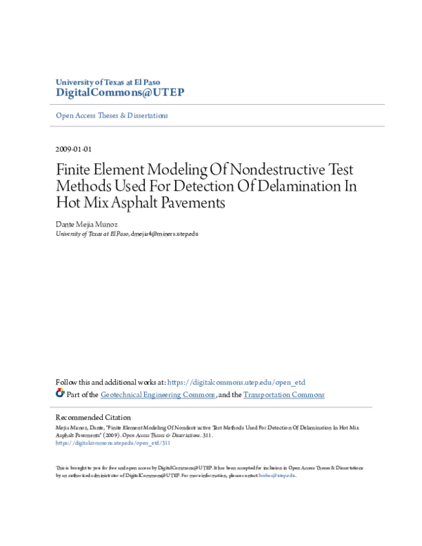 (PDF) Finite element modeling of nondestructive test methods used for ...