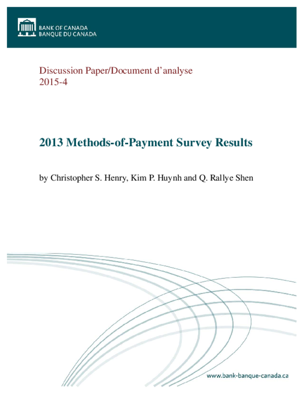 2013 Methods-of-Payment Survey Results
