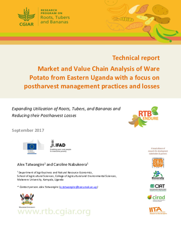(PDF) Technical Report: Market and value chain analysis of ware potato ...