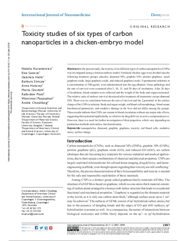 (PDF) Toxicity studies of six types of carbon nanoparticles in a ...