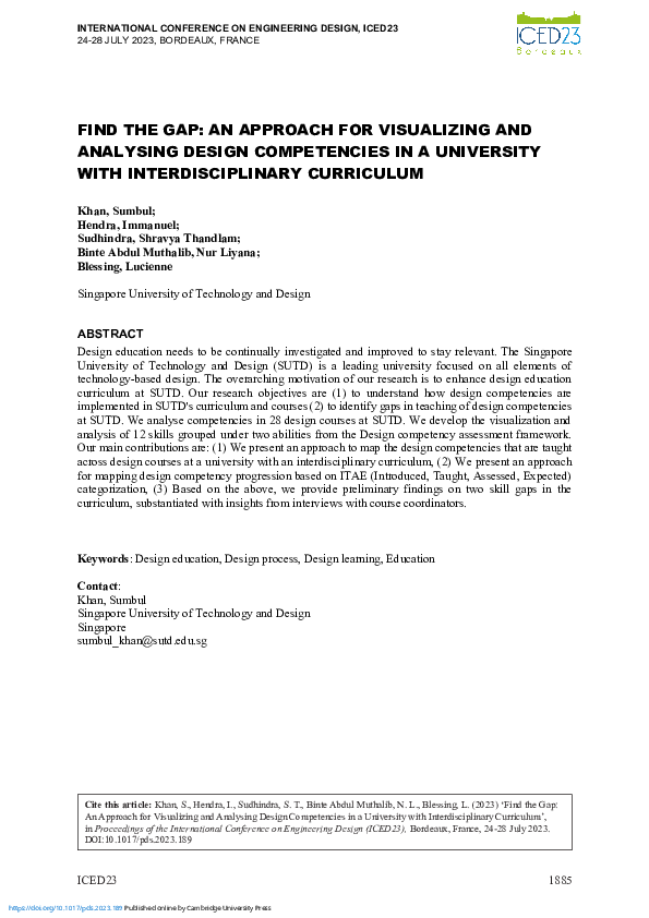 (PDF) Find the Gap: An Approach for Visualizing and Analysing Design Competencies in a ...