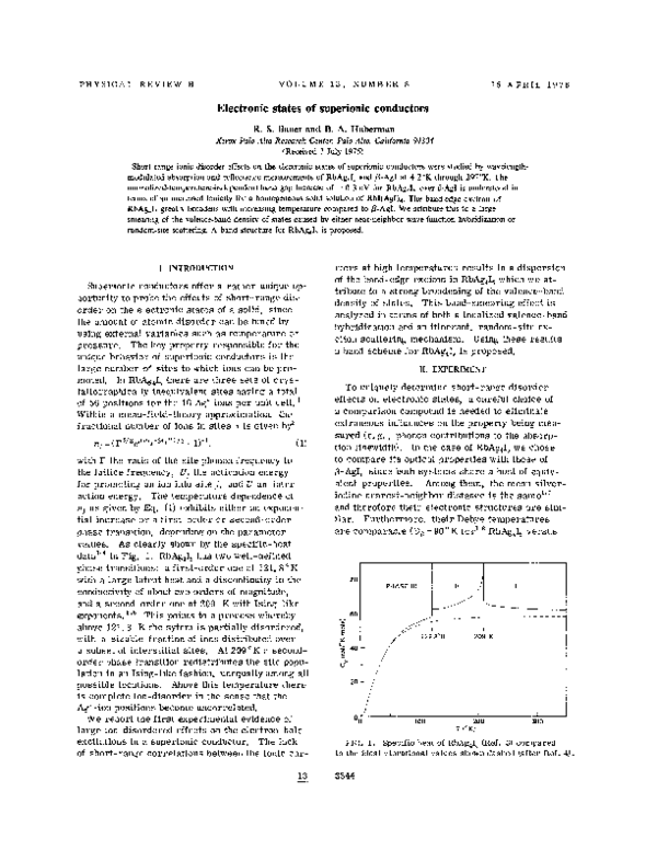 (PDF) Electronic states of superionic conductors