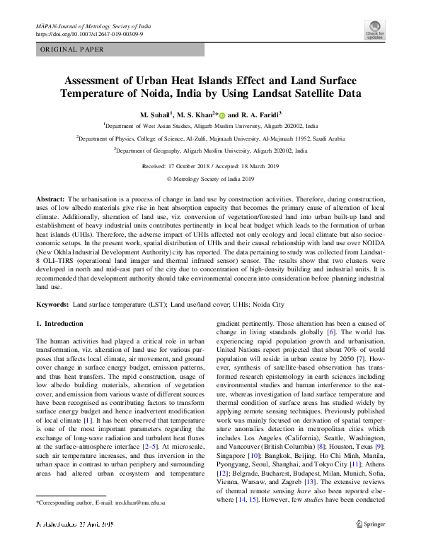 (PDF) Assessment of Urban Heat Islands Effect and Land Surface ...
