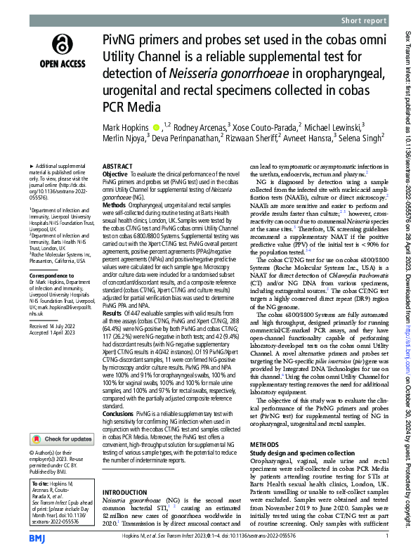 (PDF) PivNG primers and probes set used in the cobas omni Utility ...