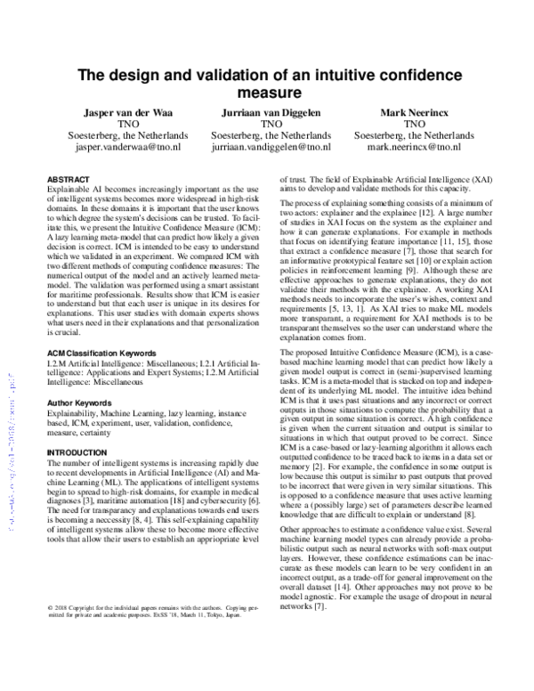 (PDF) The Design and Validation of an Intuitive Confidence Measure