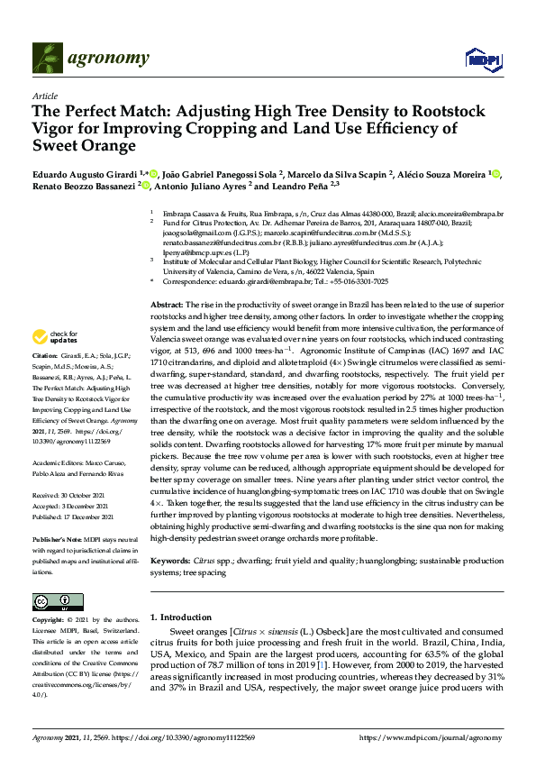 (PDF) The Perfect Match: Adjusting High Tree Density to Rootstock Vigor for Improving Cropping ...