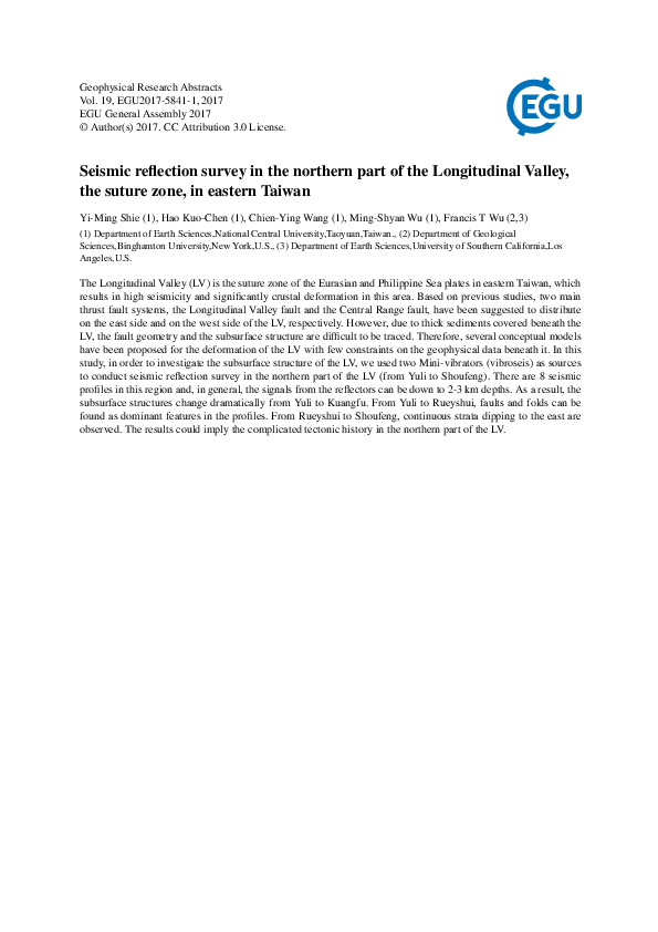 (PDF) Seismic reflection survey in the northern part of the ...