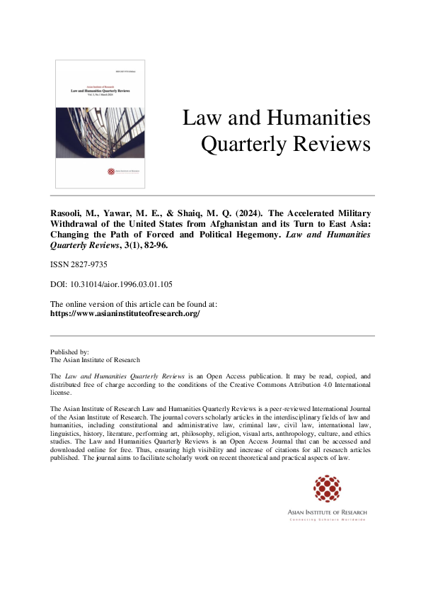 (PDF) The Accelerated Military Withdrawal of the United States from ...