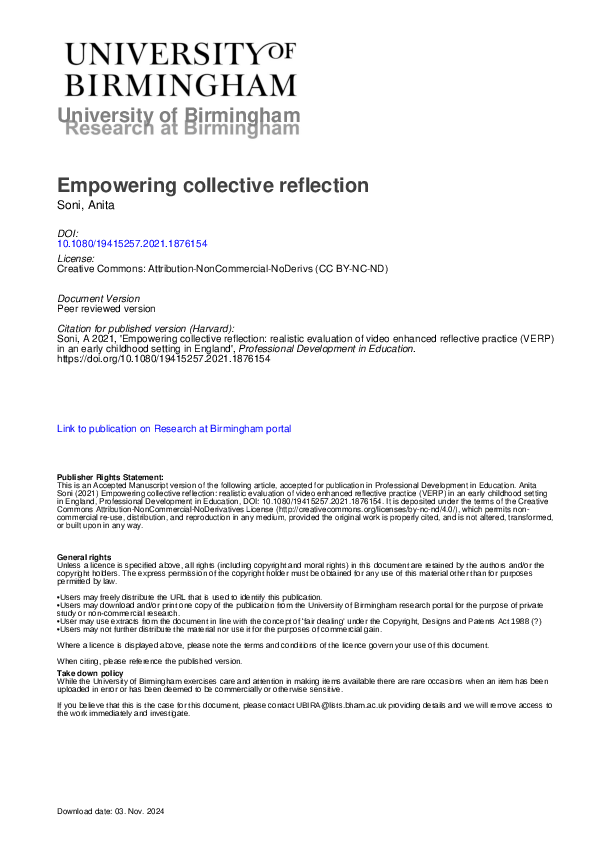 (PDF) Empowering collective reflection: realistic evaluation of video ...