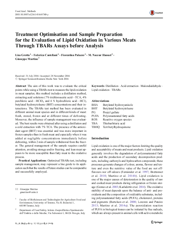 (PDF) Treatment Optimisation and Sample Preparation for the Evaluation ...