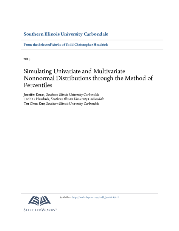 (PDF) Simulating Univariate and Multivariate Nonnormal Distributions ...