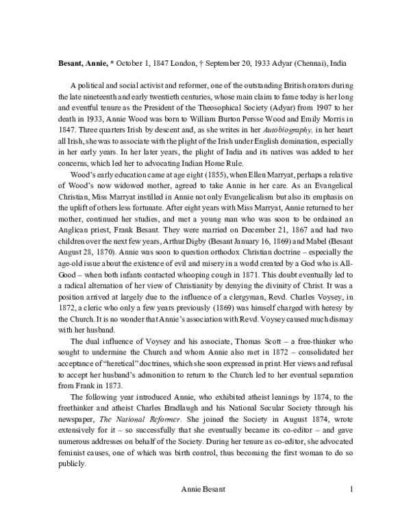(PDF) Annie Besant