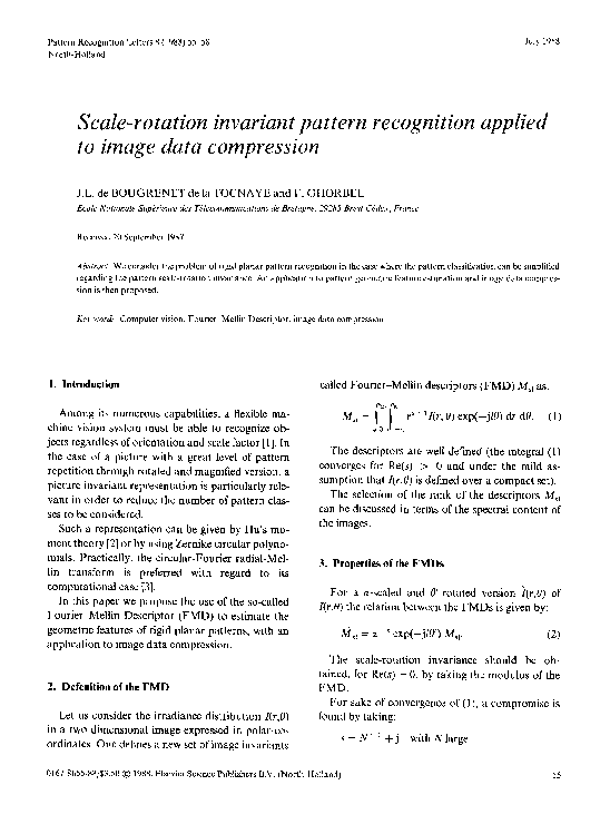 (PDF) Scale-rotation invariant pattern recognition applied to image data compression