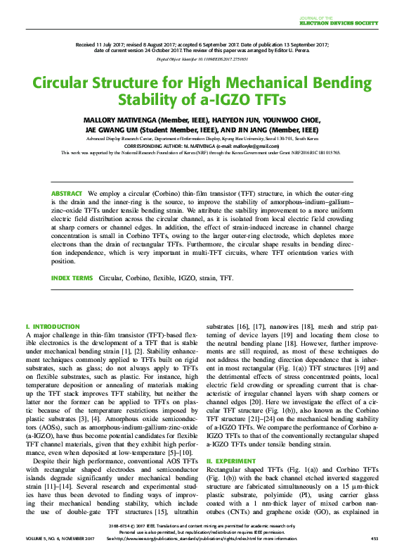 (PDF) Circular Structure for High Mechanical Bending Stability of a ...