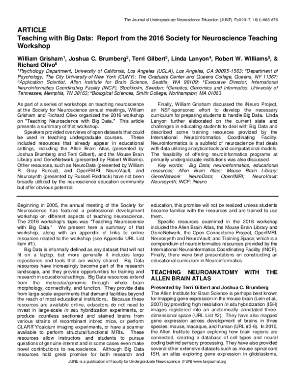 (PDF) Teaching with Big Data: Report from the 2016 Society for ...