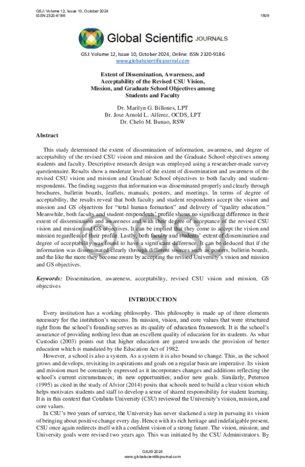 (PDF) Extent of Dissemination, Awareness, and Acceptability of the ...