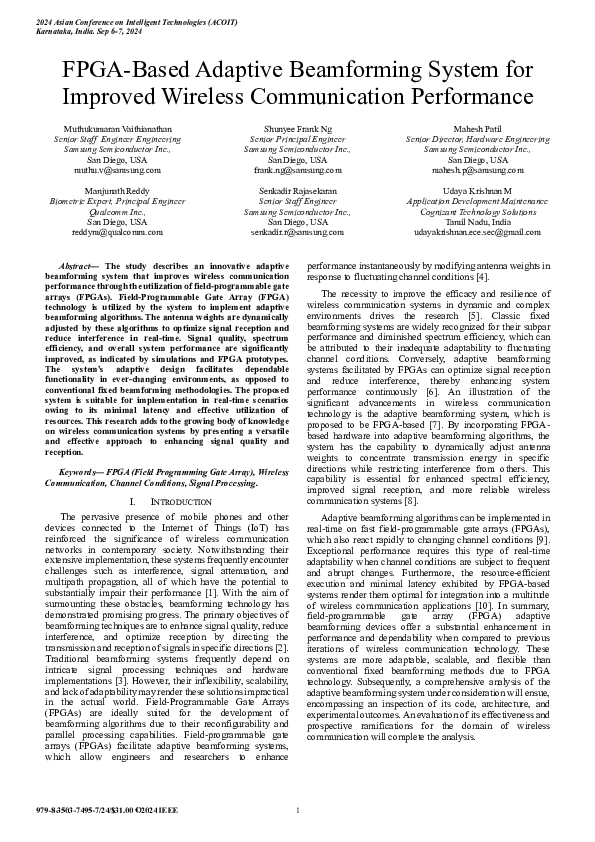 (PDF) FPGA-Based Adaptive Beamforming System for Improved Wireless Communication Performance
