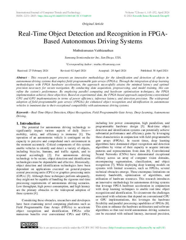 Pdf Real Time Object Detection And Recognition In Fpga Based 2947