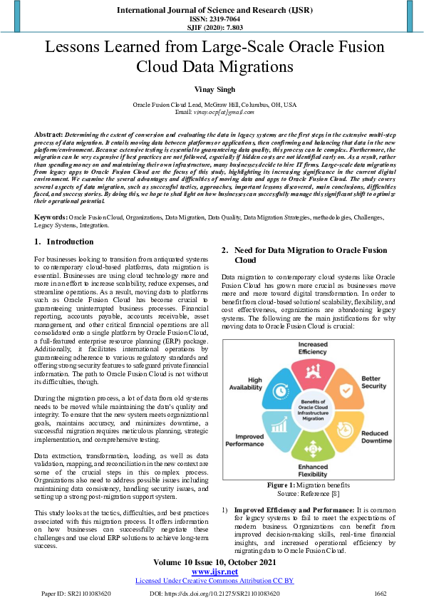(PDF) Lessons Learned from Large-Scale Oracle Fusion Cloud Data Migrations