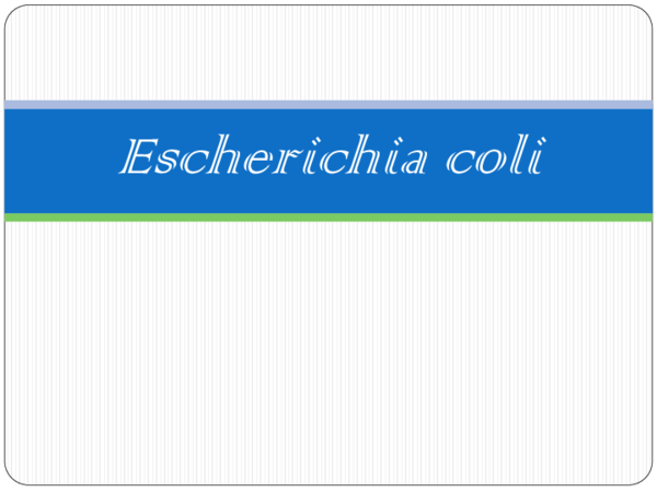 (PDF) Escherichia coli