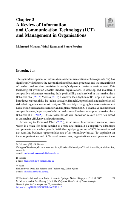 (PDF) A Review of Information and Communication Technology (ICT) and ...