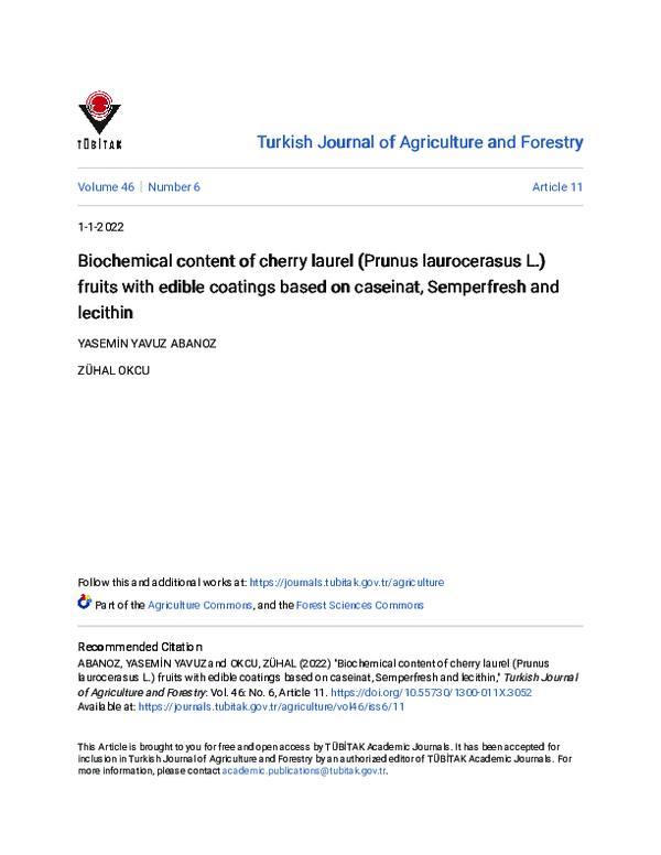 (PDF) Biochemical content of cherry laurel (Prunus laurocerasus L ...