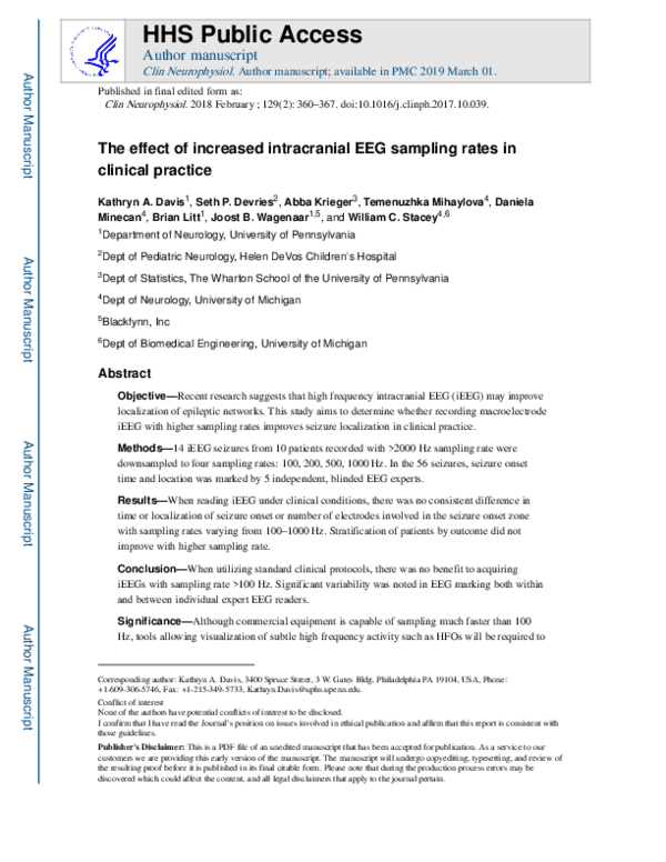 (PDF) The effect of increased intracranial EEG sampling rates in ...