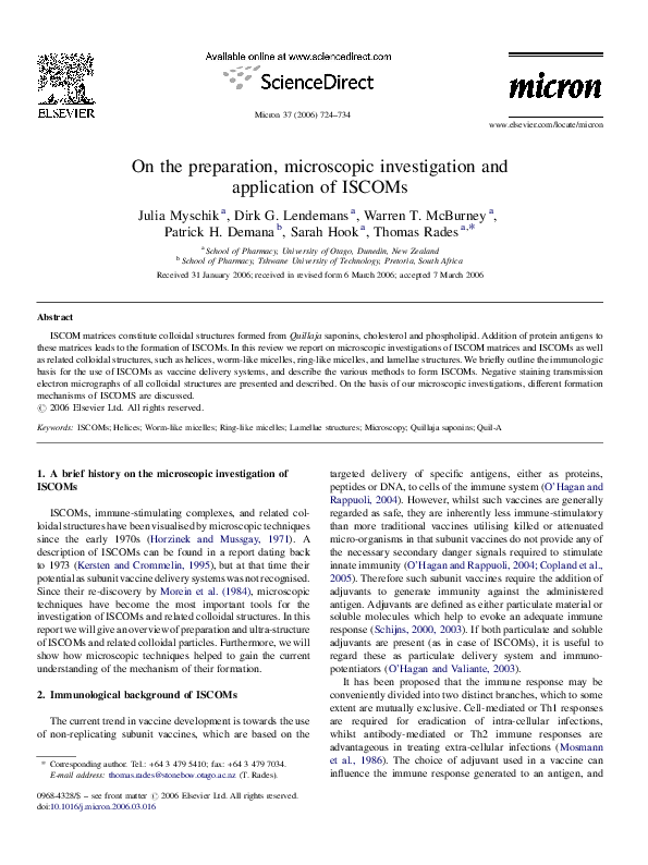 (PDF) On the preparation, microscopic investigation and application of ...