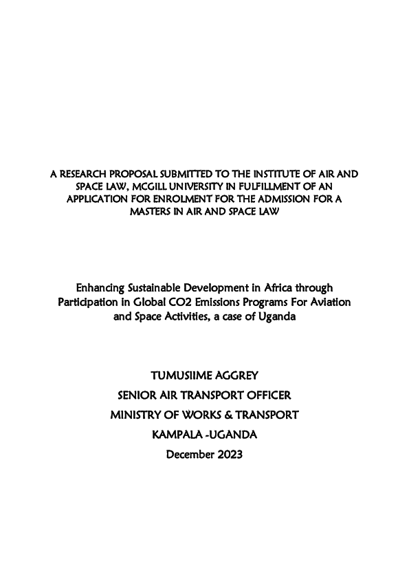 (PDF) Proposal on aviation sustainability in Africa