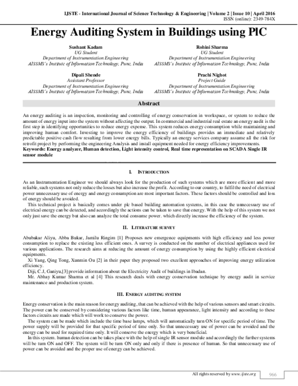Energy Auditing System in Buildings using PLC