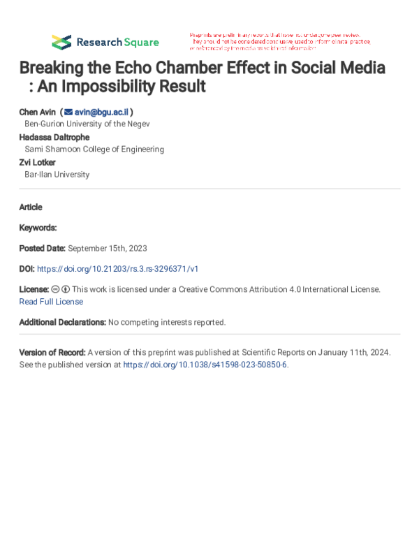 (PDF) Breaking the Echo Chamber Effect in Social Media 🤔: An ...