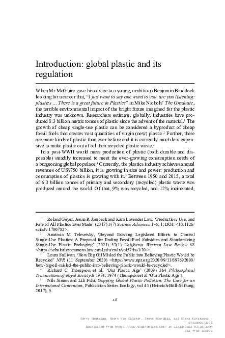(PDF) Introduction: global plastic and its regulation