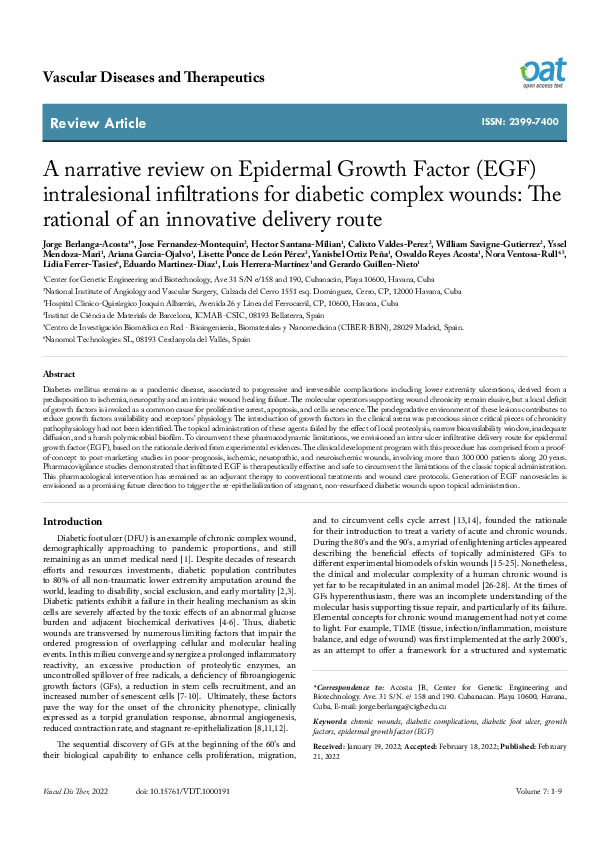 (PDF) A narrative review on Epidermal Growth Factor (EGF) intralesional ...