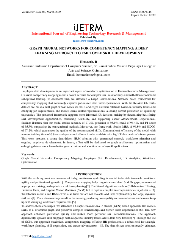 (PDF) GRAPH NEURAL NETWORKS FOR COMPETENCY MAPPING: A DEEP LEARNING APPROACH TO EMPLOYEE SKILL ...