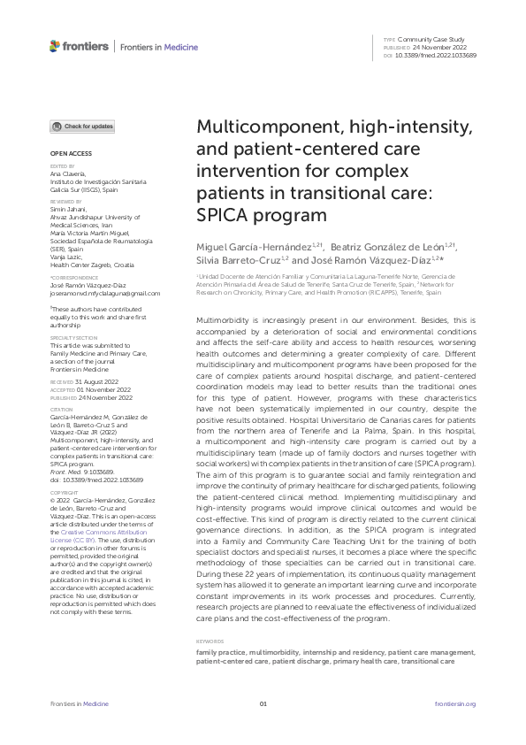 (PDF) Multicomponent, high-intensity, and patient-centered care intervention for complex ...