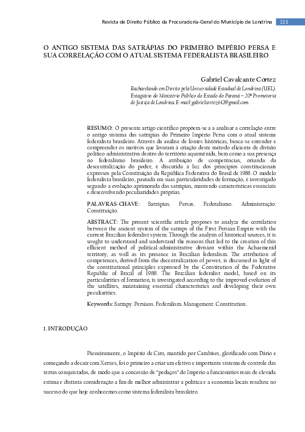 (PDF) O antigo sistema das satrápias do primeiro império persa e sua ...