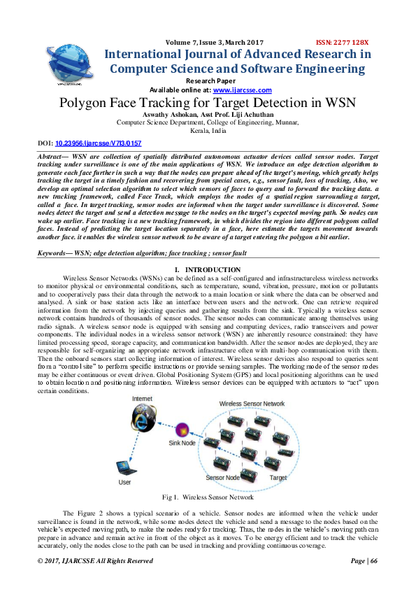 (PDF) Polygon Face Tracking for Target Detection in WSN