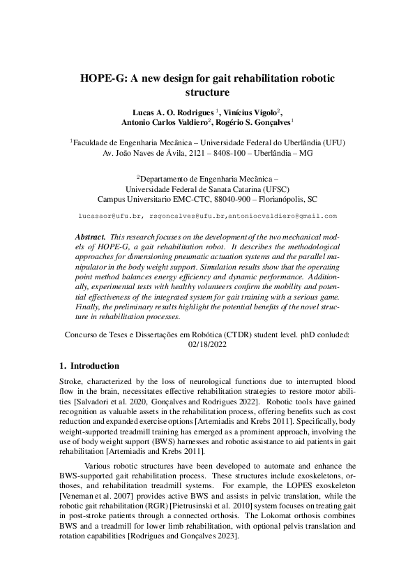 (PDF) HOPE-G: A new design for gait rehabilitation robotic structure