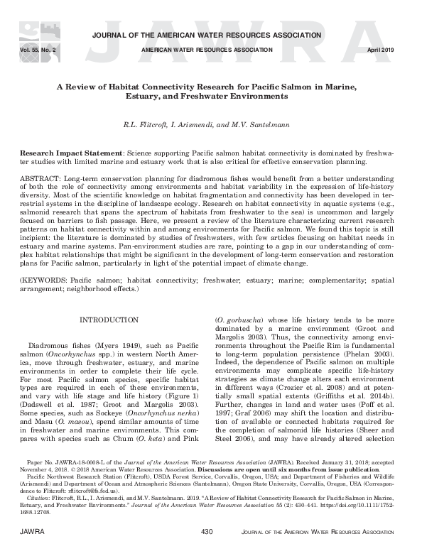 (PDF) A Review of Habitat Connectivity Research for Pacific Salmon in ...