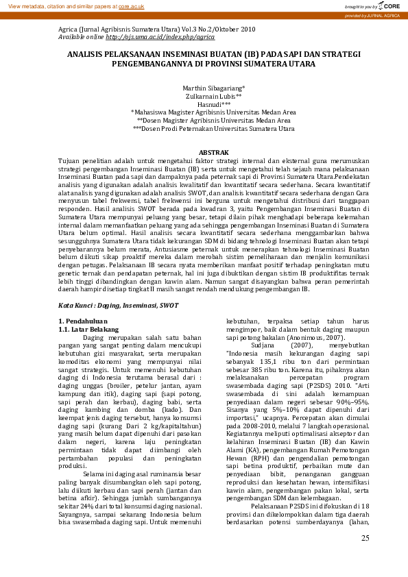 (PDF) Analisis Pelaksanaan Inseminasi Buatan (Ib) Pada Sapi Dan Strategi Pengembangannya DI ...
