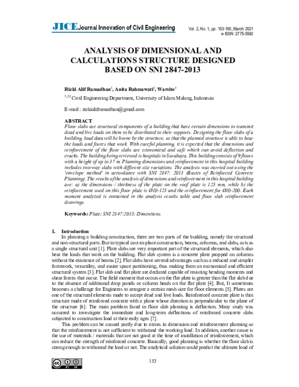 Analysis of Dimensional and Calculations Structure Designed Based on ...