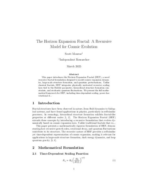 (PDF) The Horizon Expansion Fractal: A Recursive Model for Cosmic Evolution
