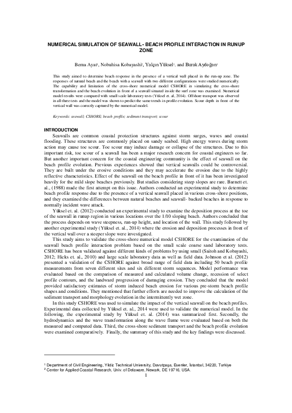 Numerical Simulation Of Seawall Beach Profile Interaction In Runup Zone