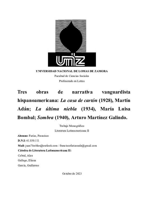 (PDF) Tres obras de narrativa vanguardista hispanoamericana: La casa de ...