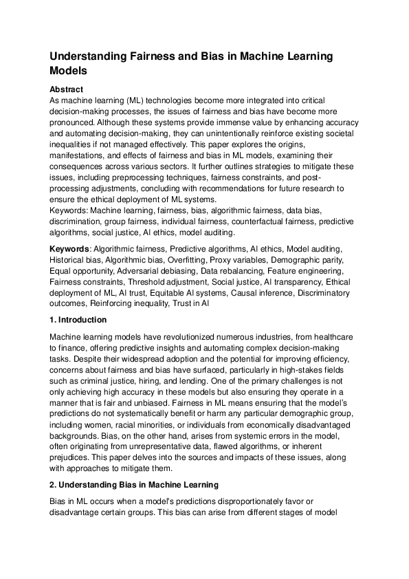 (PDF) Understanding Fairness and Bias in Machine Learning Models