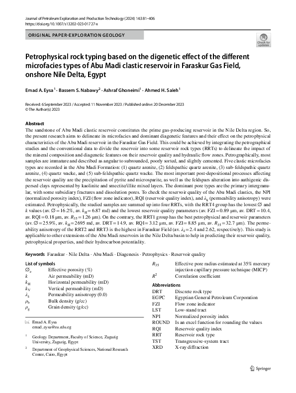 (PDF) Petrophysical rock typing based on the digenetic effect of the different microfacies types ...