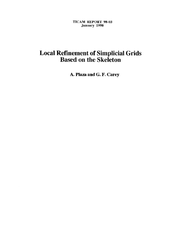 (PDF) Local refinement of simplicial grids based on the skeleton