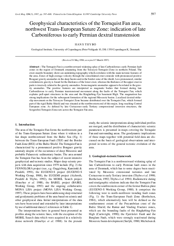 (PDF) Thybo Tornquist Fan GeolMag